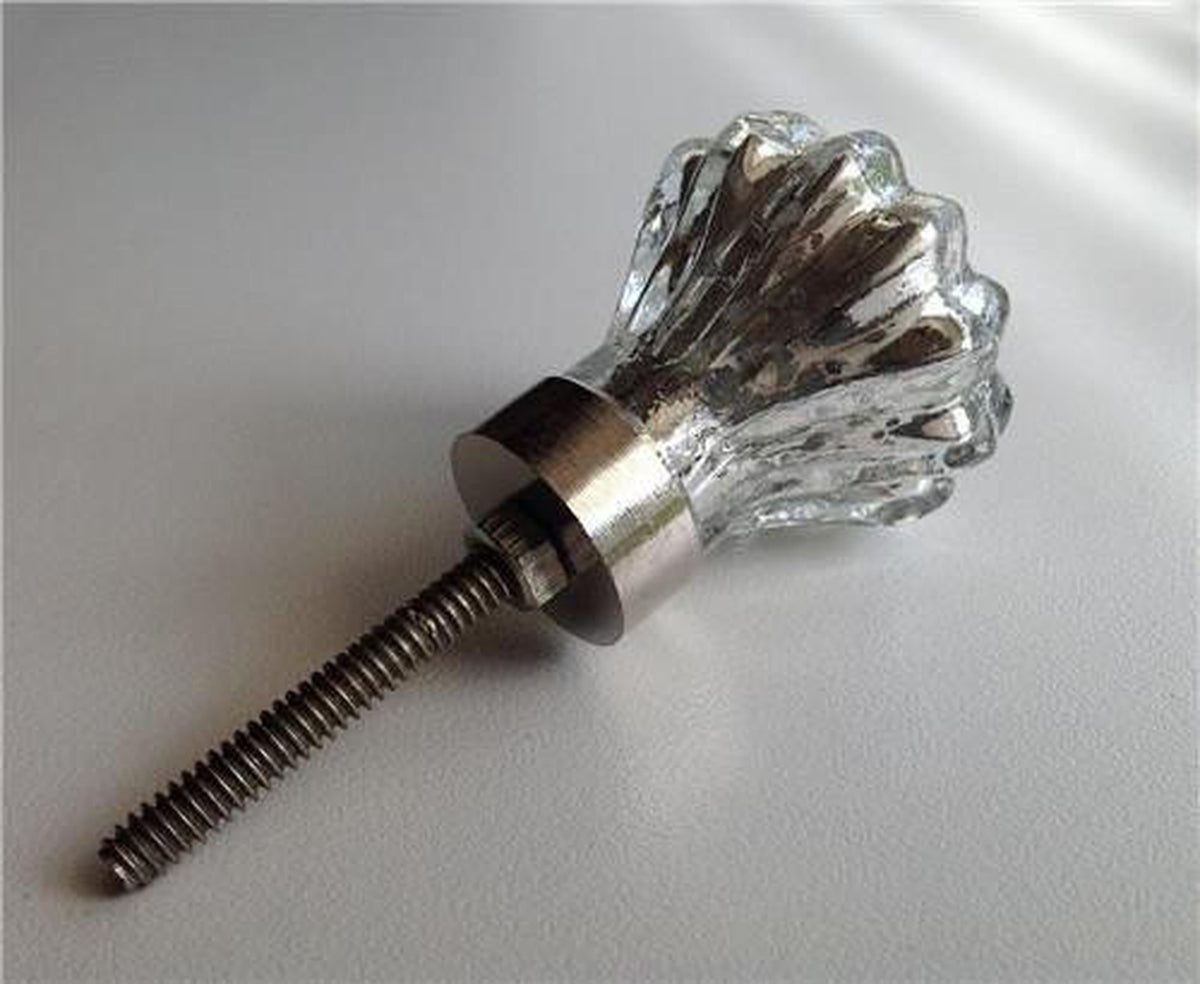 Silver Mercury Glass Scalloped Cabinet Knobs Drawer Pulls 1.5 In (s) – Dwyer Home Collection