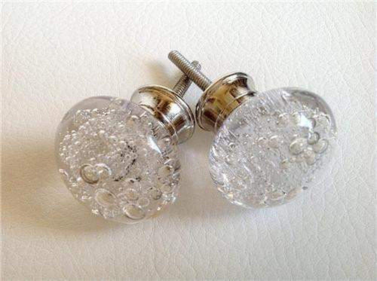 Clear Glass Bubble Cabinet Knobs Dresser Drawer Pulls 1.50 (s) – Dwyer Home Collection