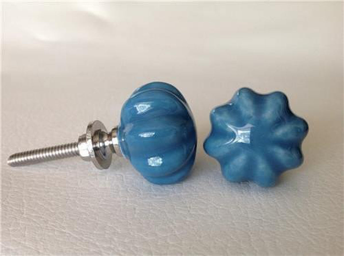 Scalloped Turquoise Cabinet Knobs Small Mini 1-Inch – Dwyer Home Collection