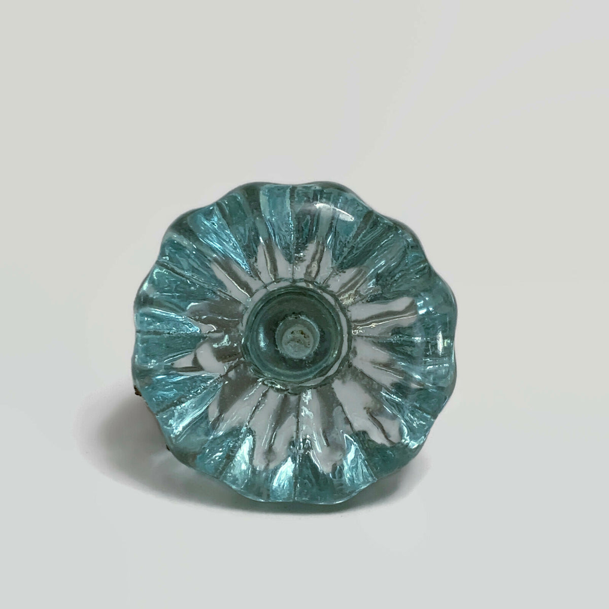 Vintage Type Cabinet Knobs / Ribbed Aqua Turquoise Glass – Dwyer Home ...