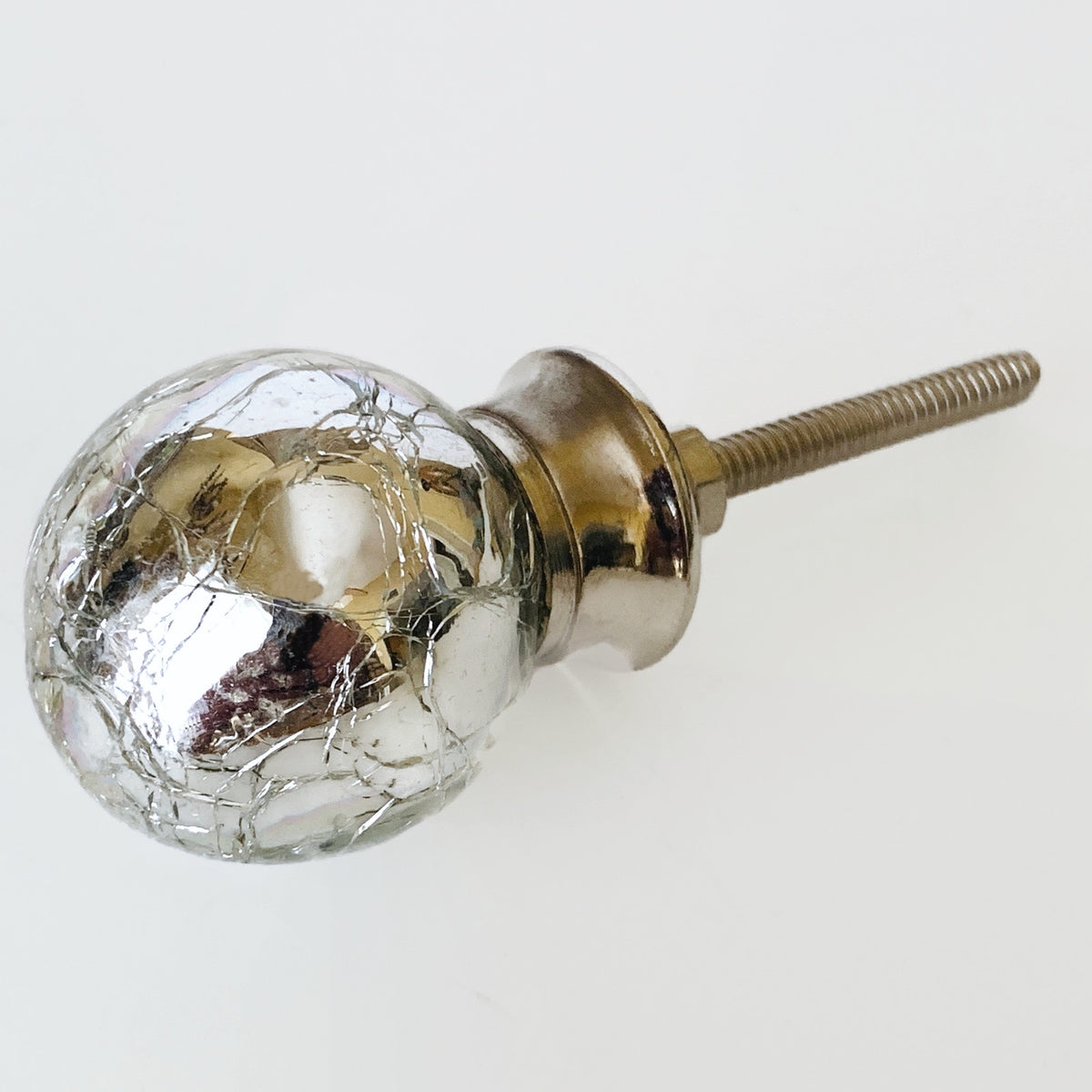 Silver Mercury Crackle Glass Cabinet Knobs | Novelty Knobs – Dwyer Home Collection