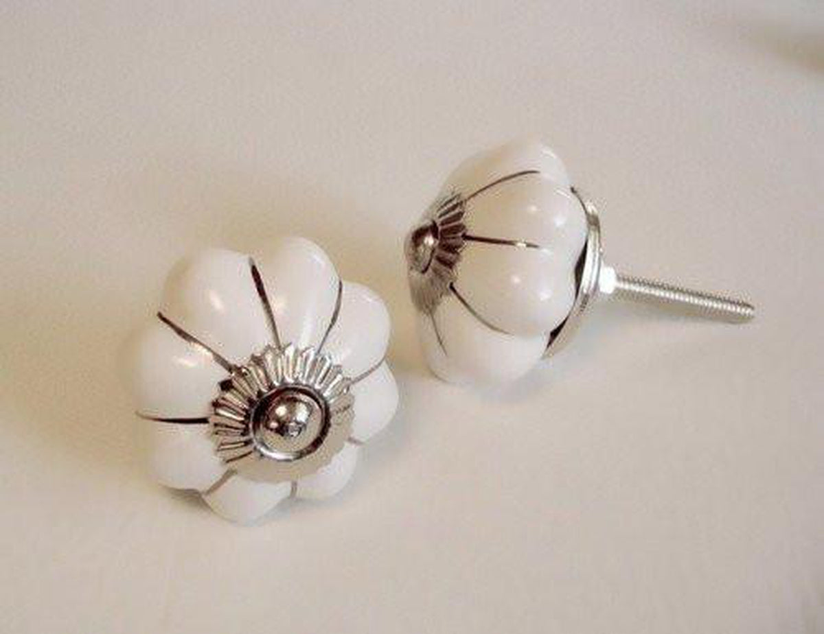 White Porcelain Knobs For Kitchens | Retro And Graceful – Dwyer Home ...